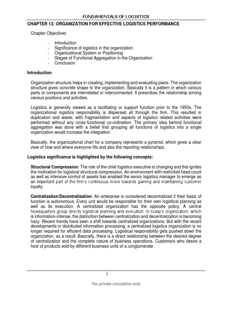 Fundamentals of Logistics Fundamentals Final-Coverage | PDF | Supply ...