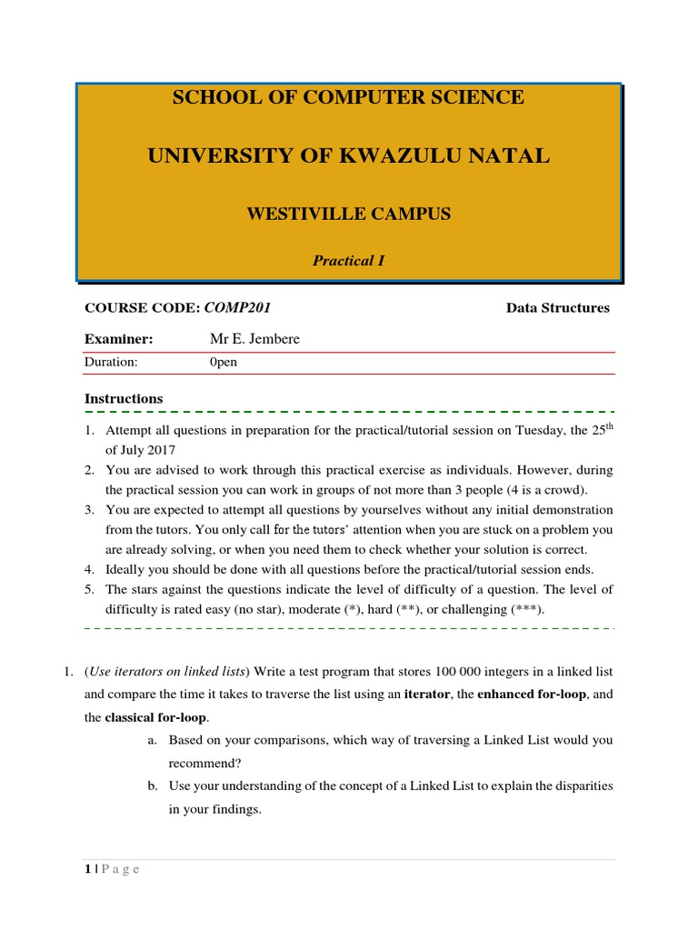 University of Kwazulu Natal: School of Computer Science | Download Free PDF | Queue (Abstract ...