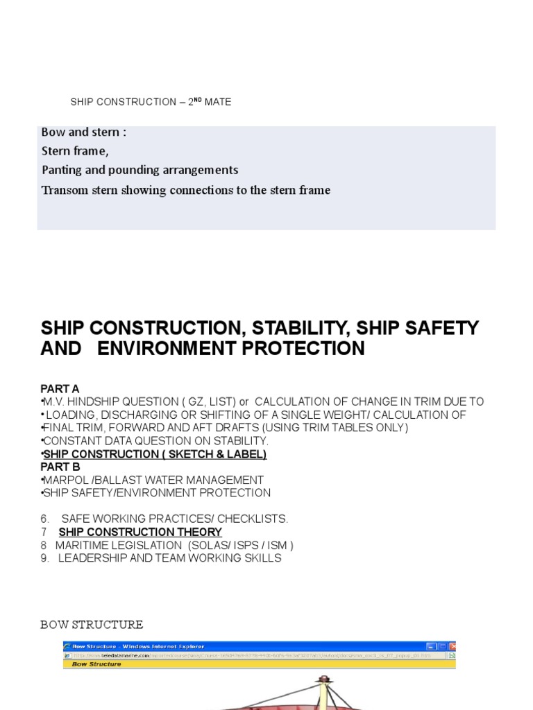 Ship Construction and Stability Guide | PDF
