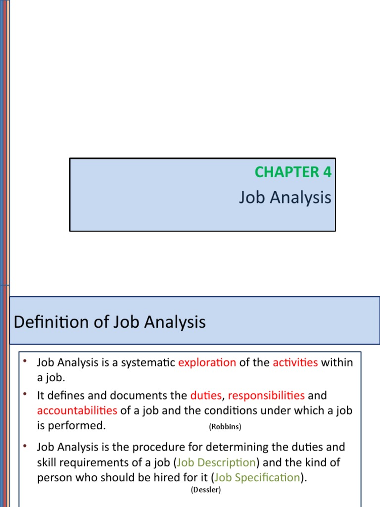 Chapter 4 Job Analysis | PDF | Specification (Technical Standard) | Employment
