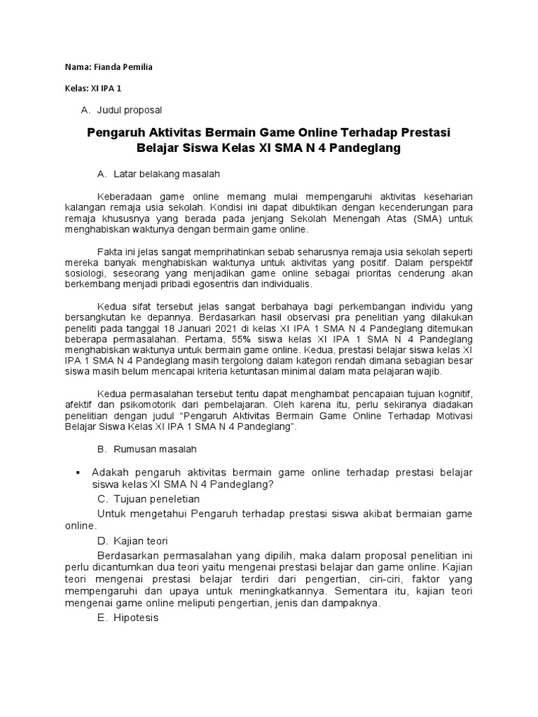 Outline Proposal B.indo | PDF