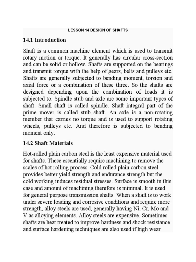 Design of Shafts (Formulas) | PDF | Bending | Torque