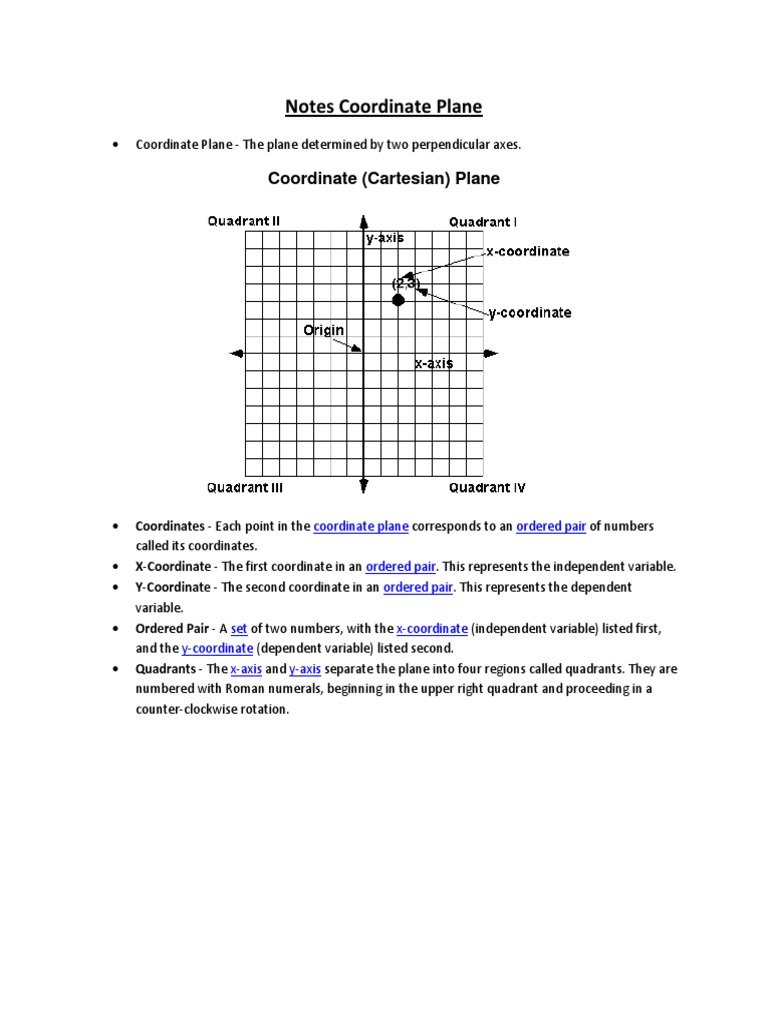Notes Coordinate - Plane | PDF
