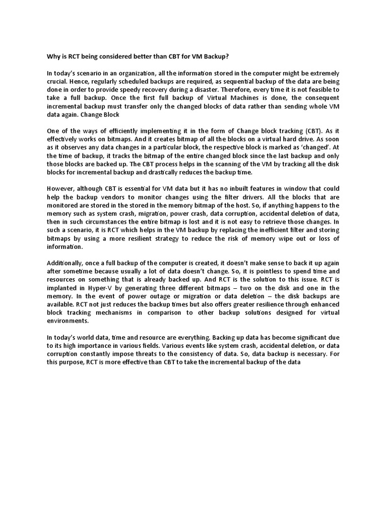 Why RCT Is Better Than CBT | PDF | Backup | Virtual Machine