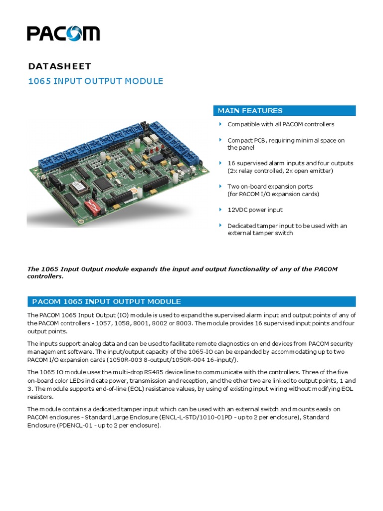 1065 Input Output Module: Datasheet | PDF | Input/Output | Information ...