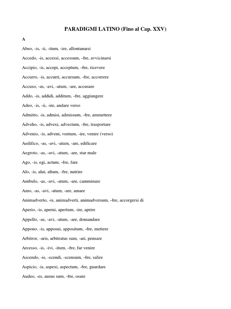 Paradigmi Latino | PDF