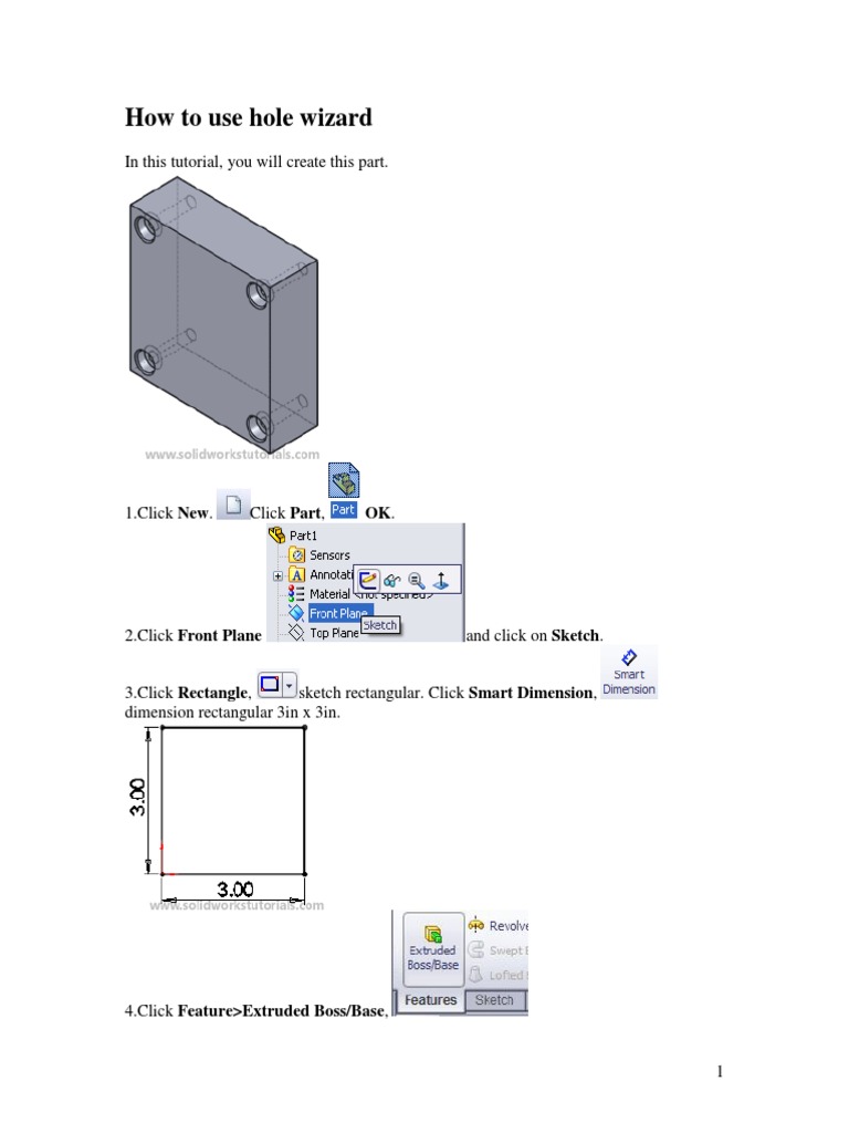 How To Use Hole Wizard | PDF