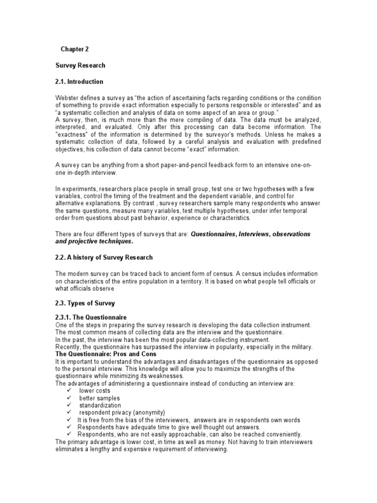 Chapter 2 Surveyl Pdf Survey Methodology Questionnaire 4993