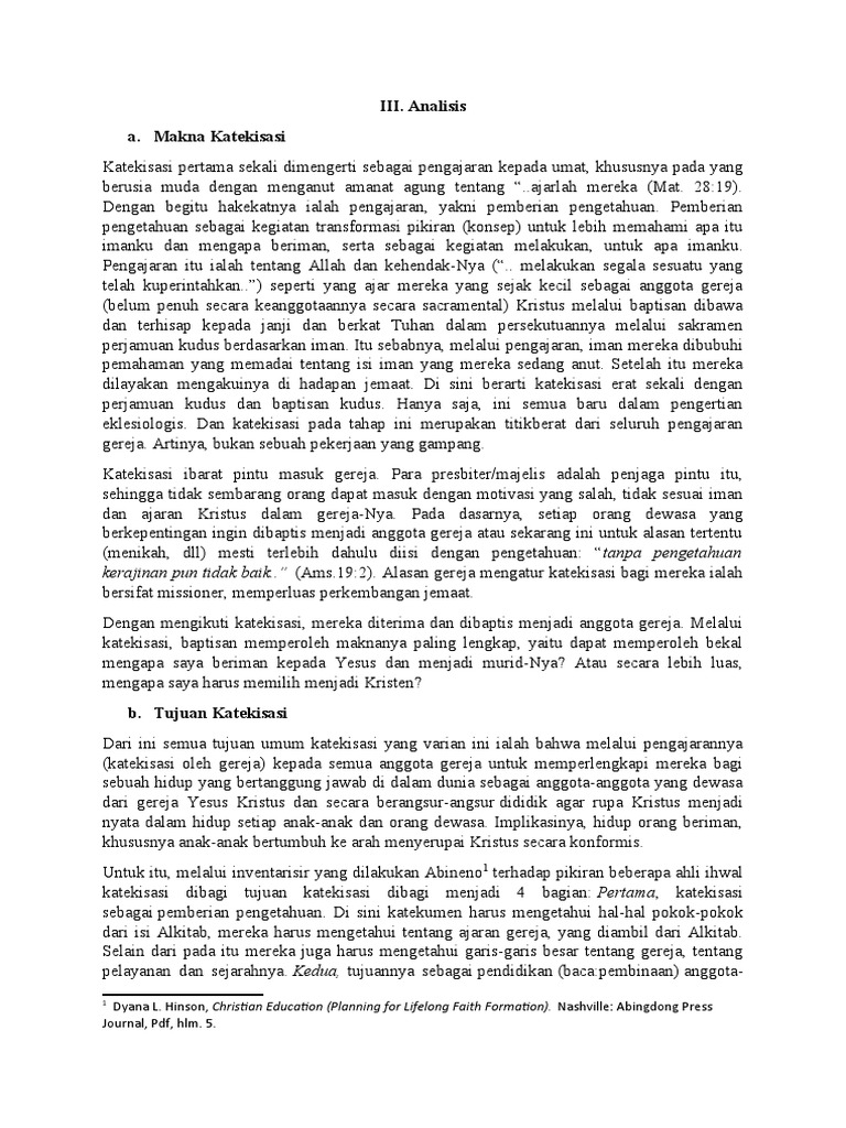 Analisis Katekisasi | PDF