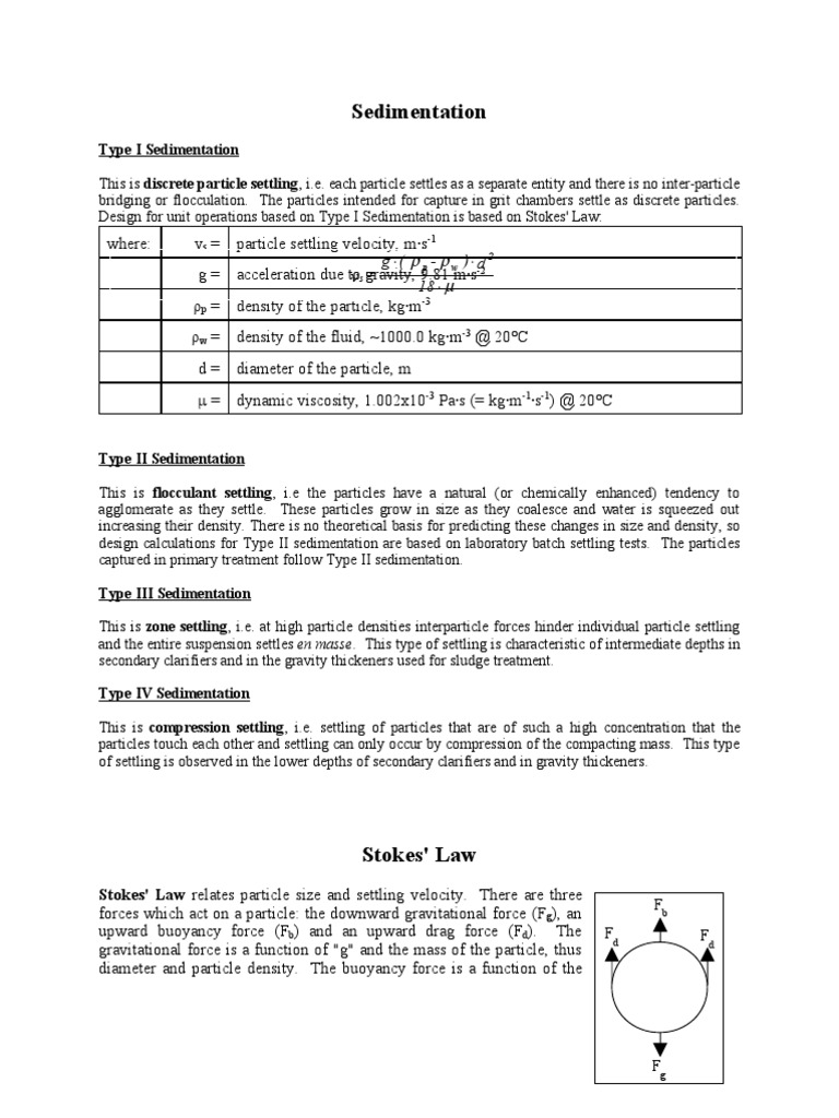 Revised Stokes Law Sedimentationand Settling Design | PDF | Pump | Density