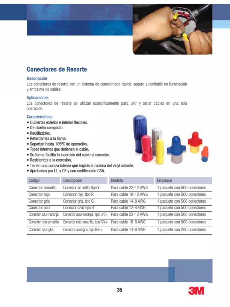 Conectores de Resorte Marca 3M para Empalme de Cables | PDF | Conector ...
