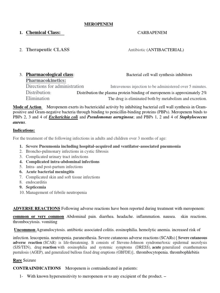 MEROPENEM | PDF | Rtt | Medical Treatments