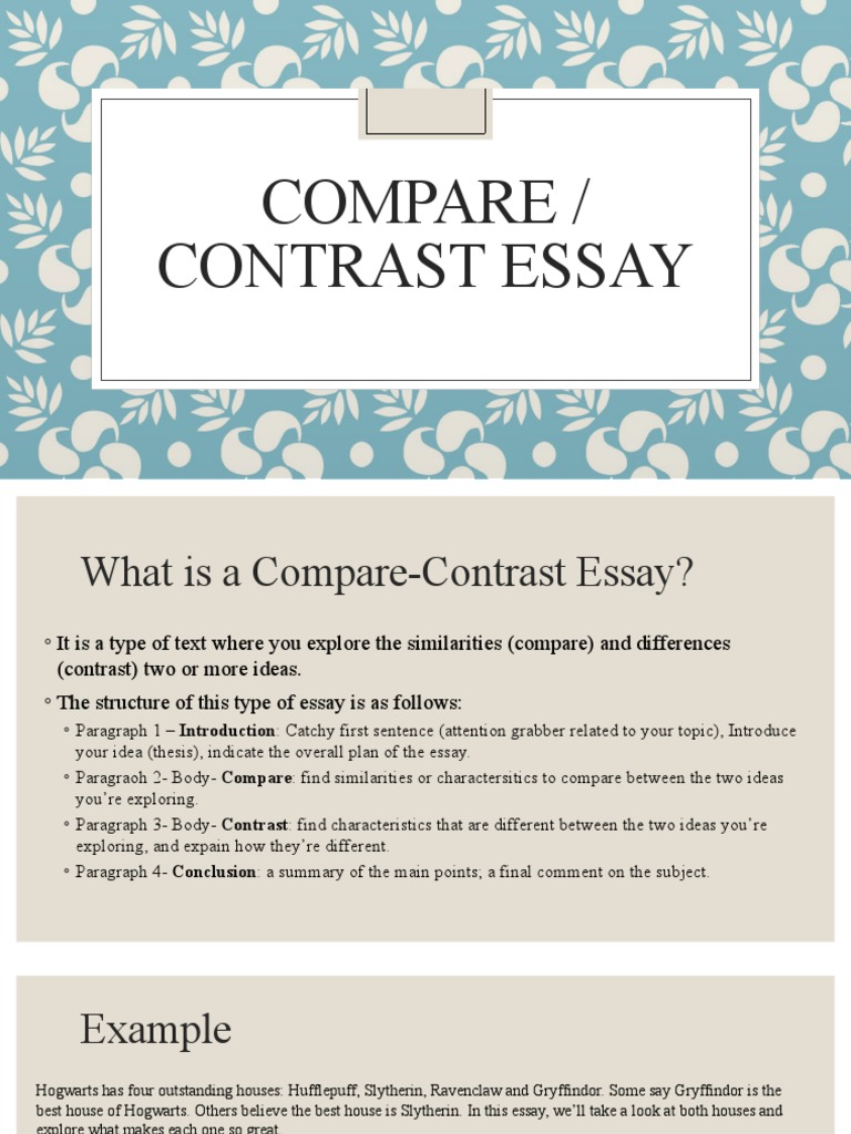 Compare / Contrast Essay | PDF | Harry Potter Universe | Contemporary ...