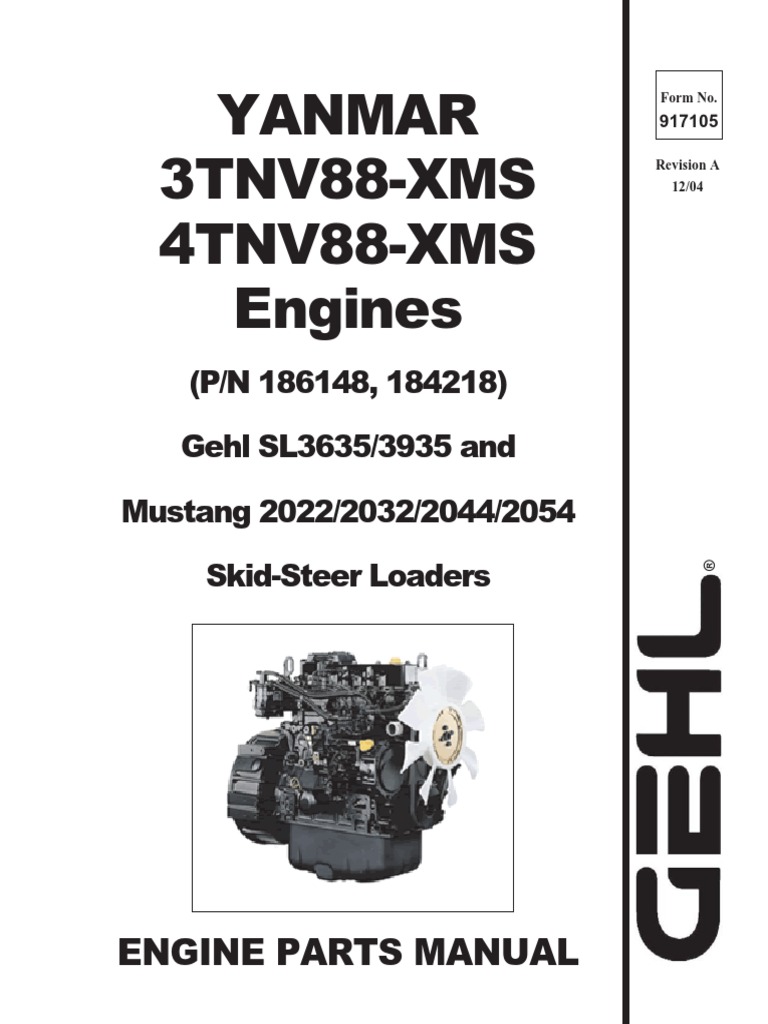 Yanmar 3TNV88-XMS 4TNV88-XMS Engines: Engine Parts Manual | PDF | Valve | Screw
