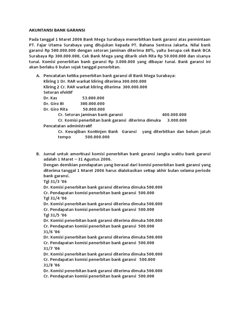 6.2. Akuntansi Bank Garansi | PDF | Karier & Perkembangan | Bisnis