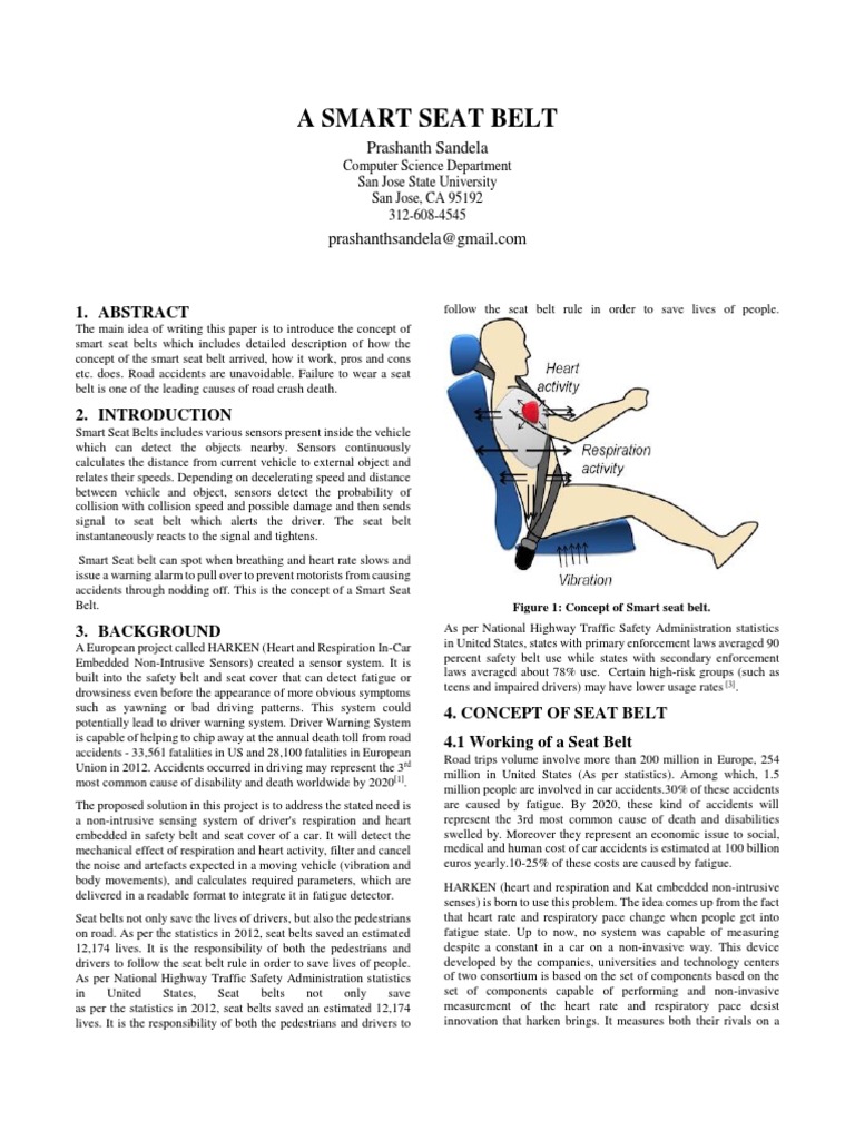 A Smart Seat Belt | PDF | Seat Belt | Traffic Collision