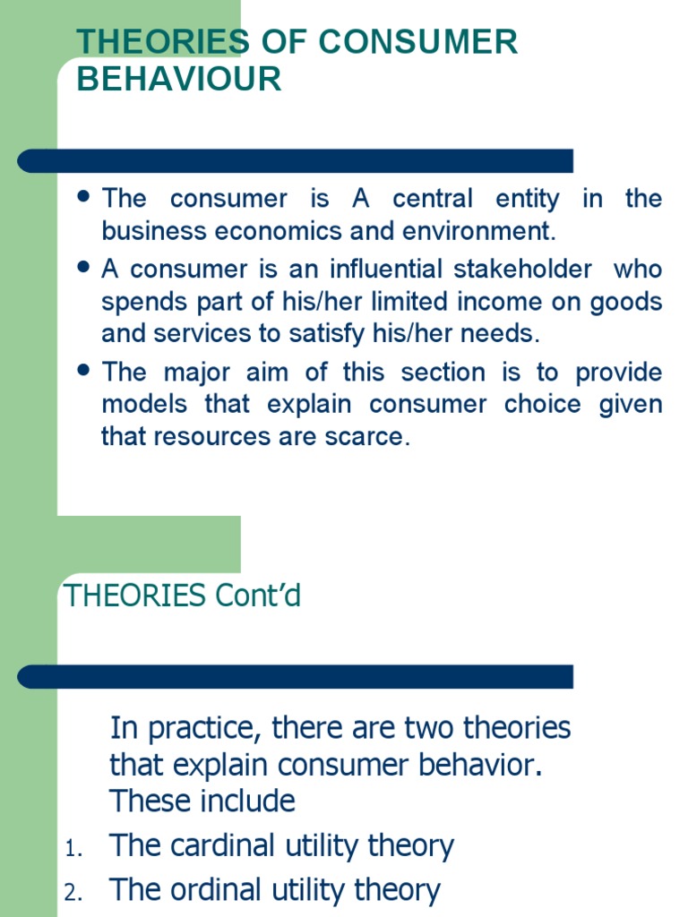 Theories of Consumer Behaviour | PDF | Utility | Economic Theories