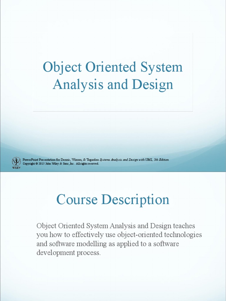 Object Oriented System Analysis and Design | PDF | Unified Modeling Language | Class (Computer ...