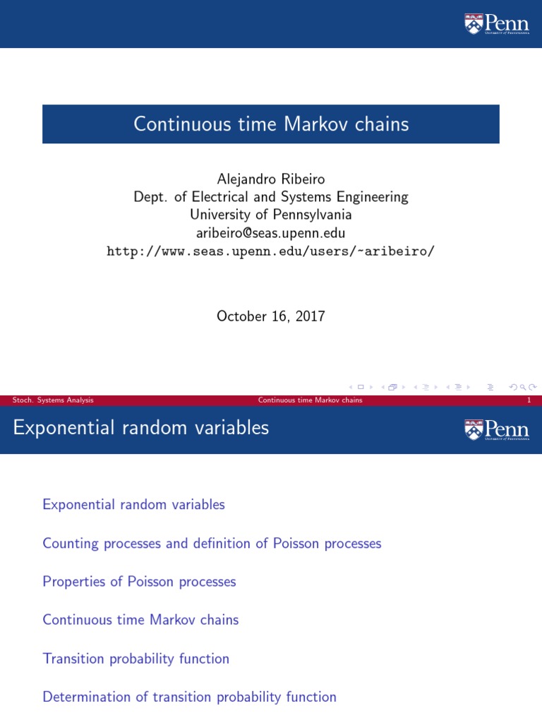 300 Continuous Time Markov Chains | PDF | Markov Chain | Statistical Theory 300 Continuous Time Markov Chains | PDF | Markov Chain | Statistical Theory