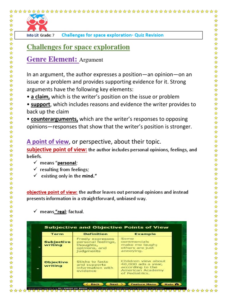 Quiz Revision - Challenges For Space Exploration | Download Free PDF ...