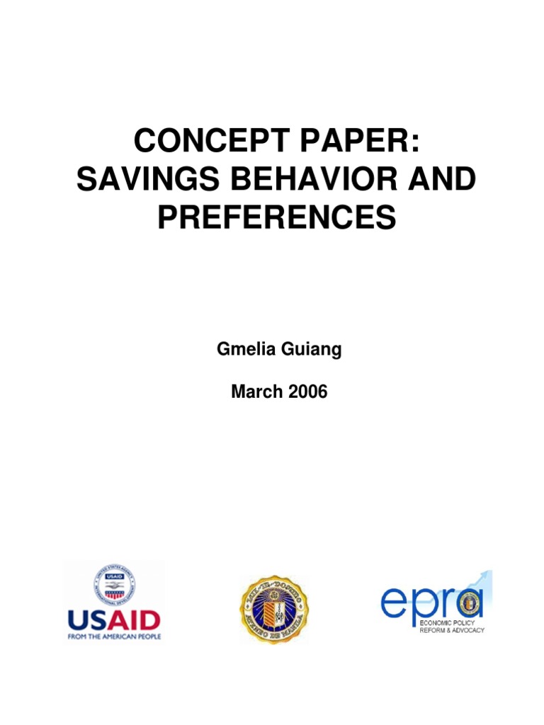 Concept Paper Saving Behavior and Preferences | PDF | Saving | Wealth