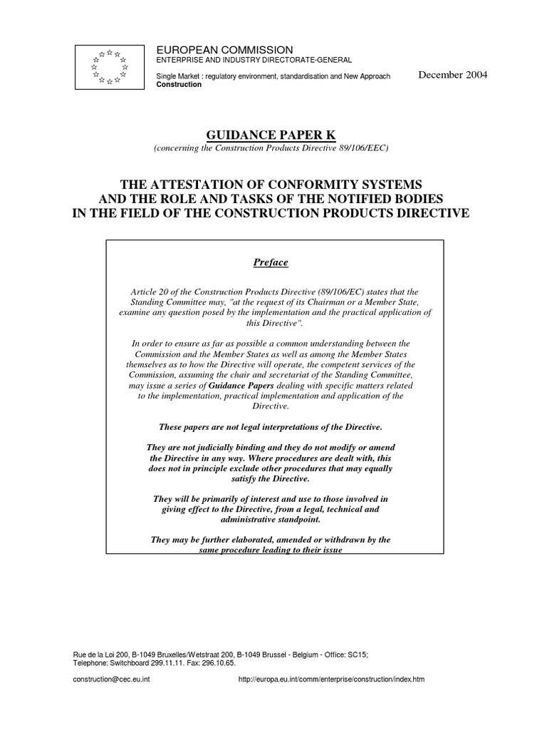 Guidance Paper K: European Commission December 2004 | Download Free PDF ...