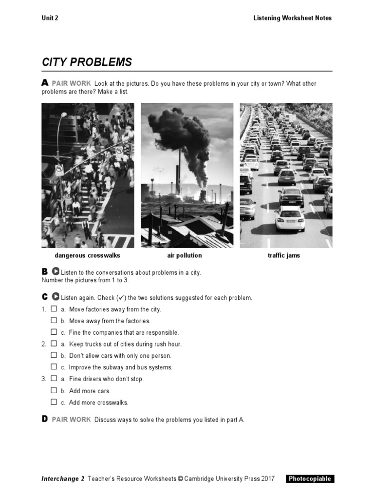 City Problems: Pair Work | PDF