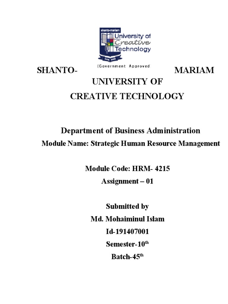SHRM - 4215 Assignment | PDF | Human Resource Management | Human Resources
