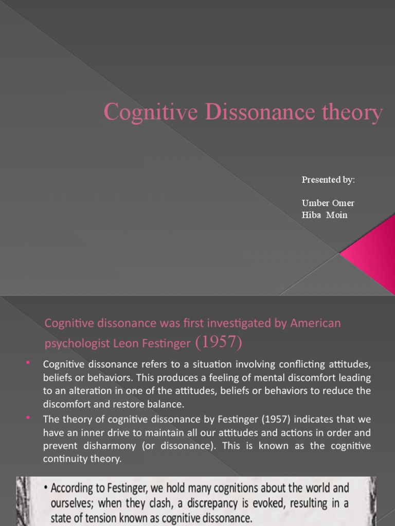 Cognitive Dissonance Theory | PDF