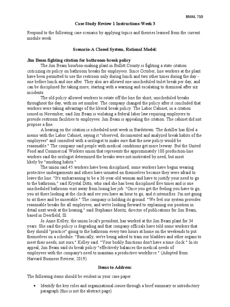 Jim Beam Case Study Identify Roles and Organizational Issues | PDF | Concept | Employment