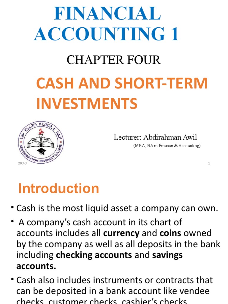 Cash and Short-Term Investments Guide | PDF | Investing | Financial Markets