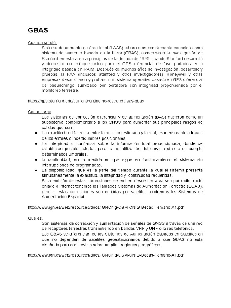 GBAS | PDF | Sistema de Posicionamiento Global | Ciencias de la Computación