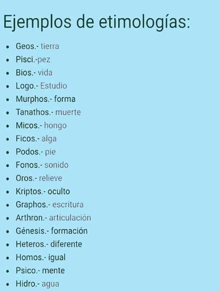 Ejemplos de Etimologias | PDF