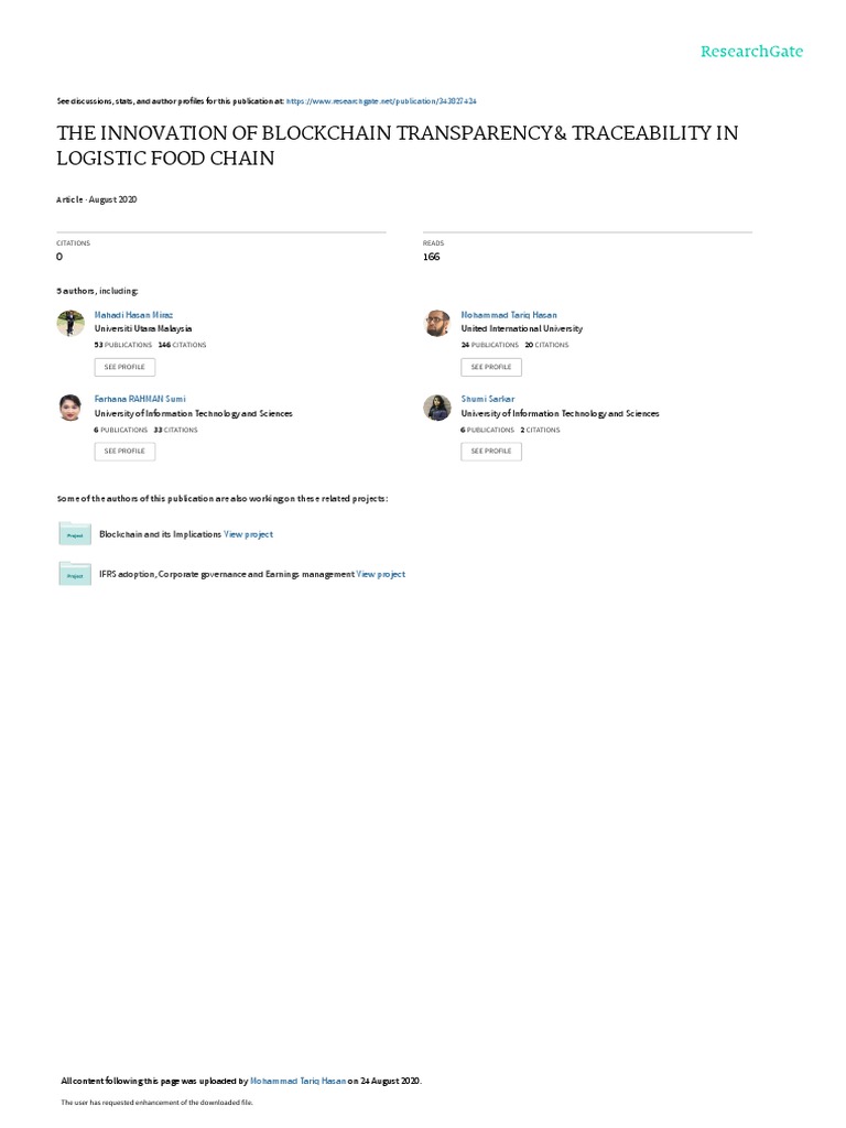 The Innovation of Blockchain Transparency and Traceability in Logistic ...