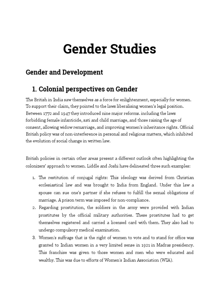 Gender Perspectives in Development | PDF | World Systems Theory ...