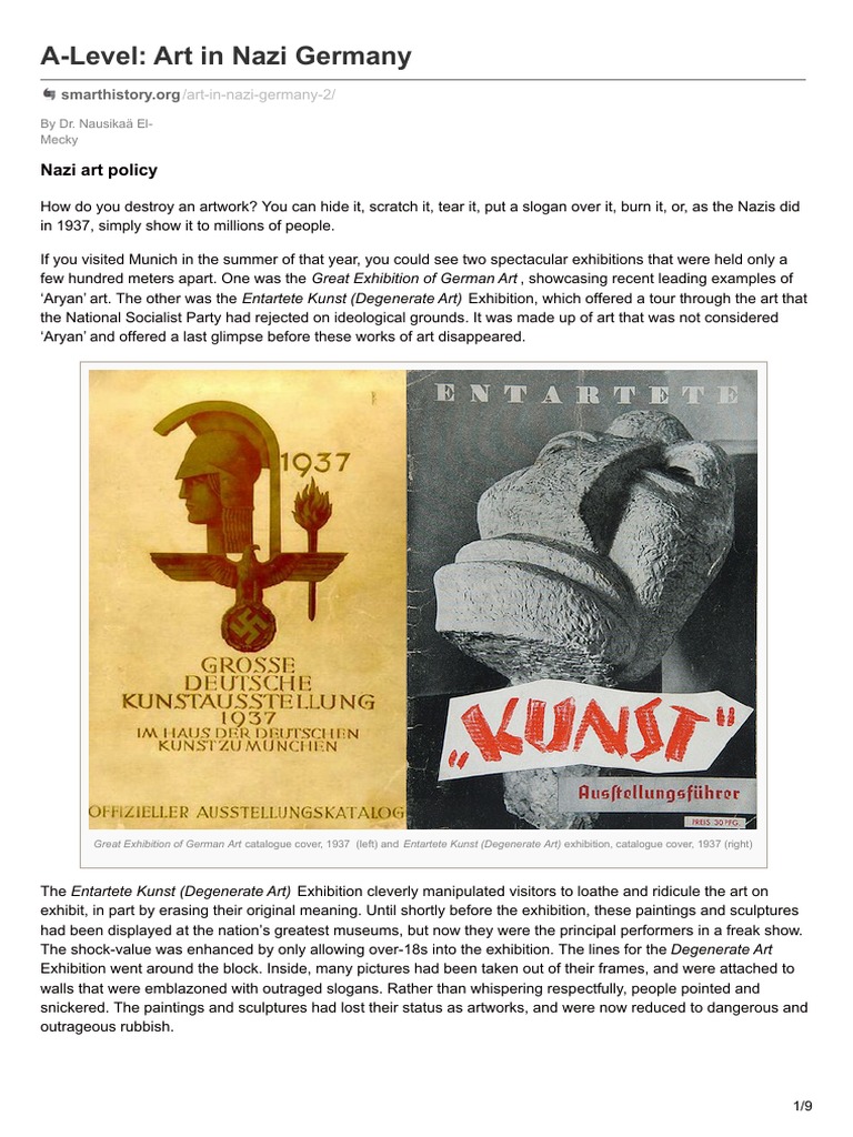Art in Nazi Germany Smarthistory | PDF | Nazi Germany | Joseph Goebbels