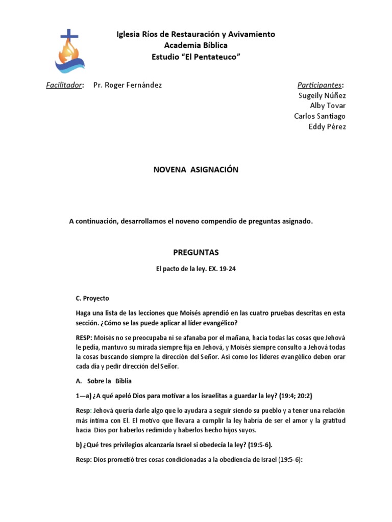 Preguntas Del Pentateuco-Parte 8 | PDF | Cristo (título) | Santo