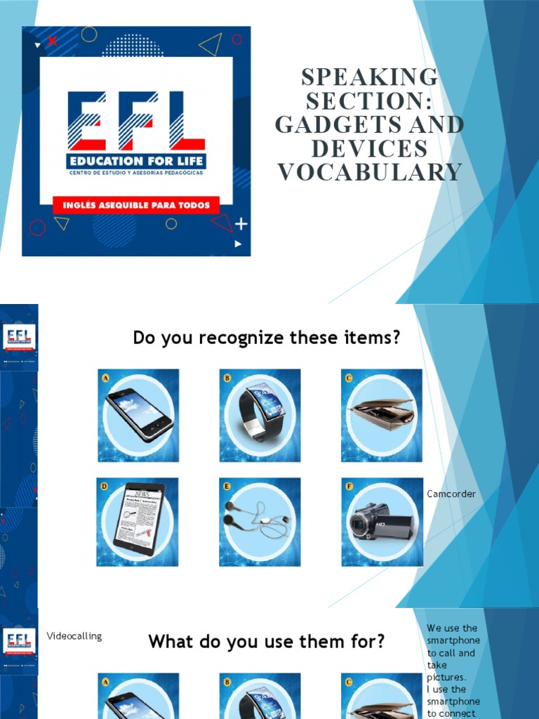 SEGUNDO MÓDULO SPEAKING Gadgets and Devices VOCABULARY 7 | PDF