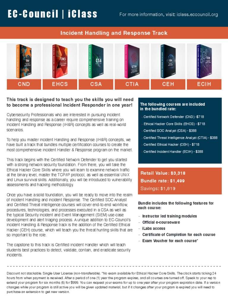 Ec-Council - Iclass: Incident Handling and Response Track | PDF ...