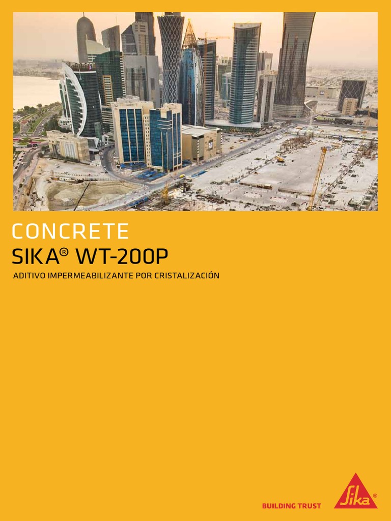 Sika WT-200P Aditivo Impermeabilizante Por Cristalización | PDF ...