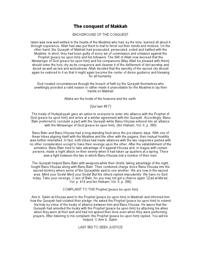 The Conquest of Makkah | PDF | Muhammad | Mecca