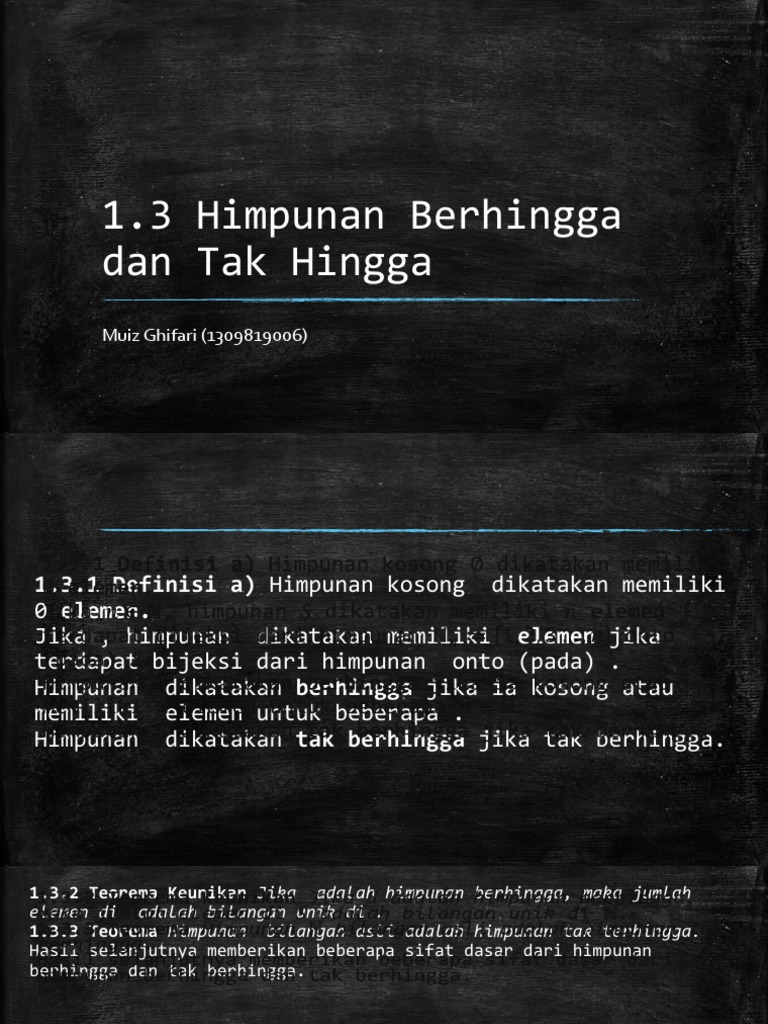 1.3 Himpunan Berhingga Dan Tak Berhingga | PDF