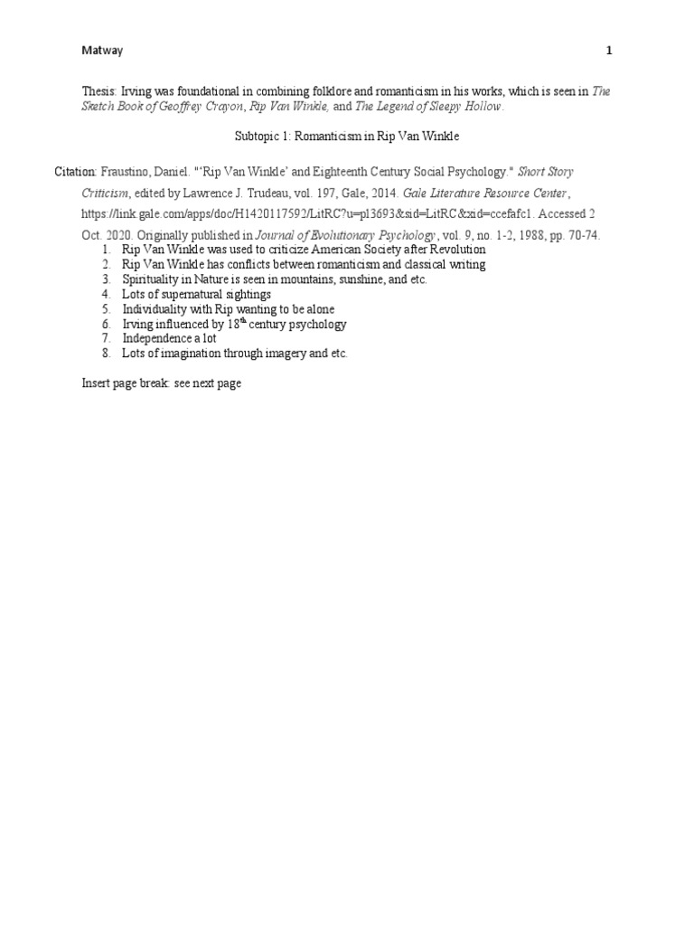 A Outline For English US Author Research | PDF | The Sketch Book Of ...