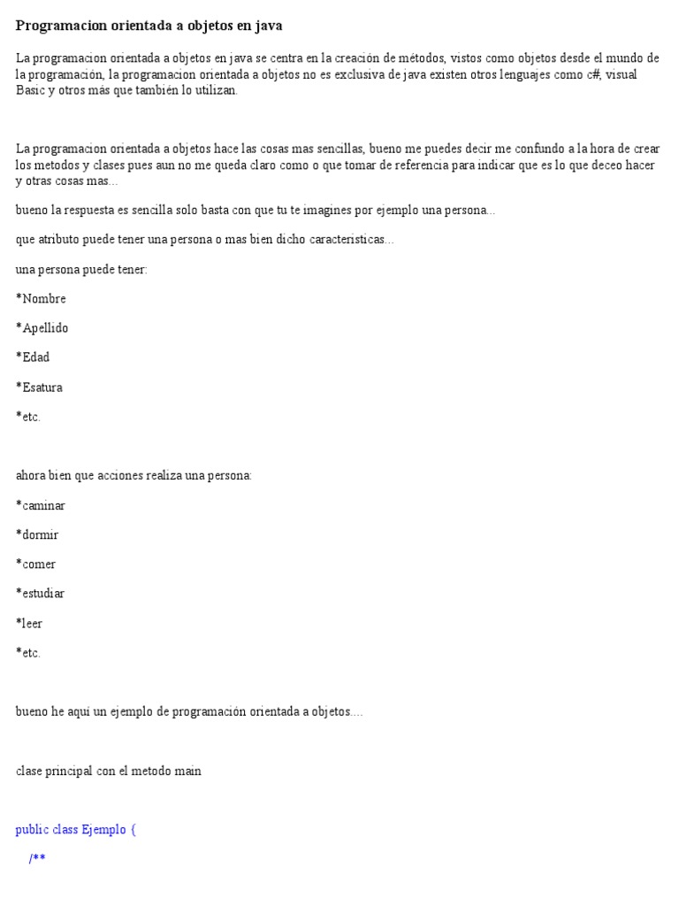 Ejemplo - de - Poo - en - Java | PDF | C Sharp (lenguaje de ...