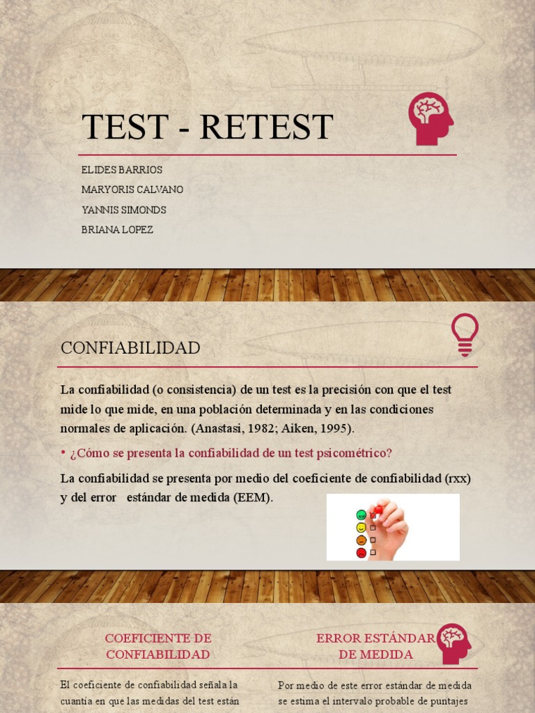 Diapositivas Test - Retest | PDF | Error estándar | Correlación y ...
