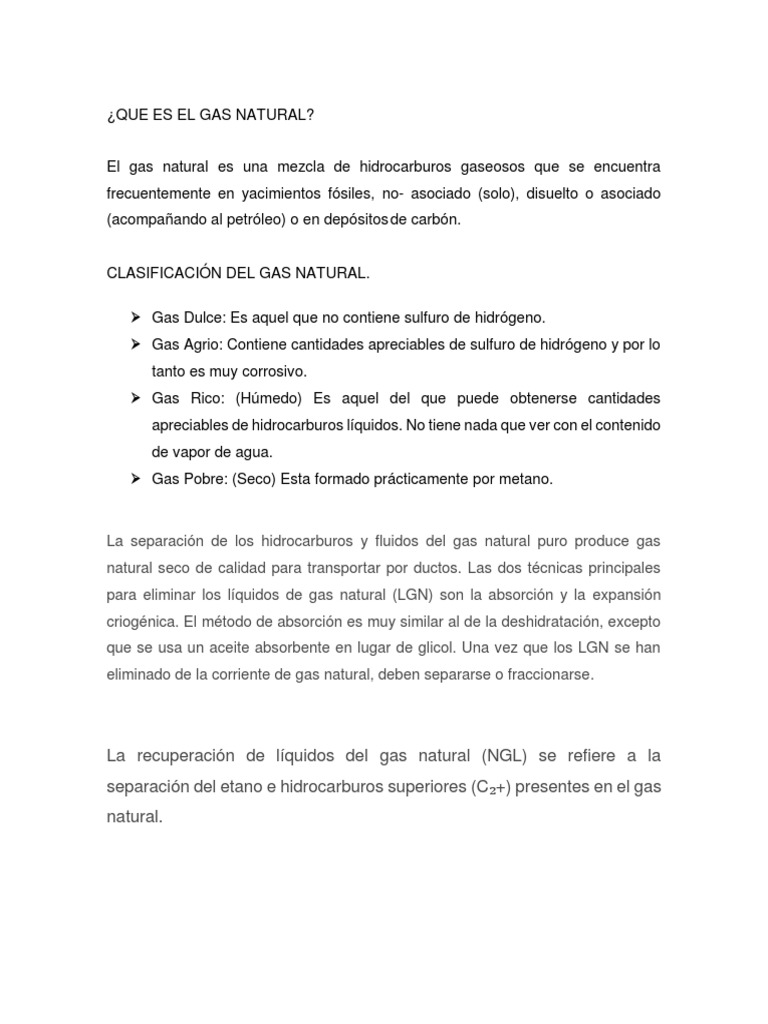 Que Es El Gas Natural | PDF | Gas natural | Hidrocarburos