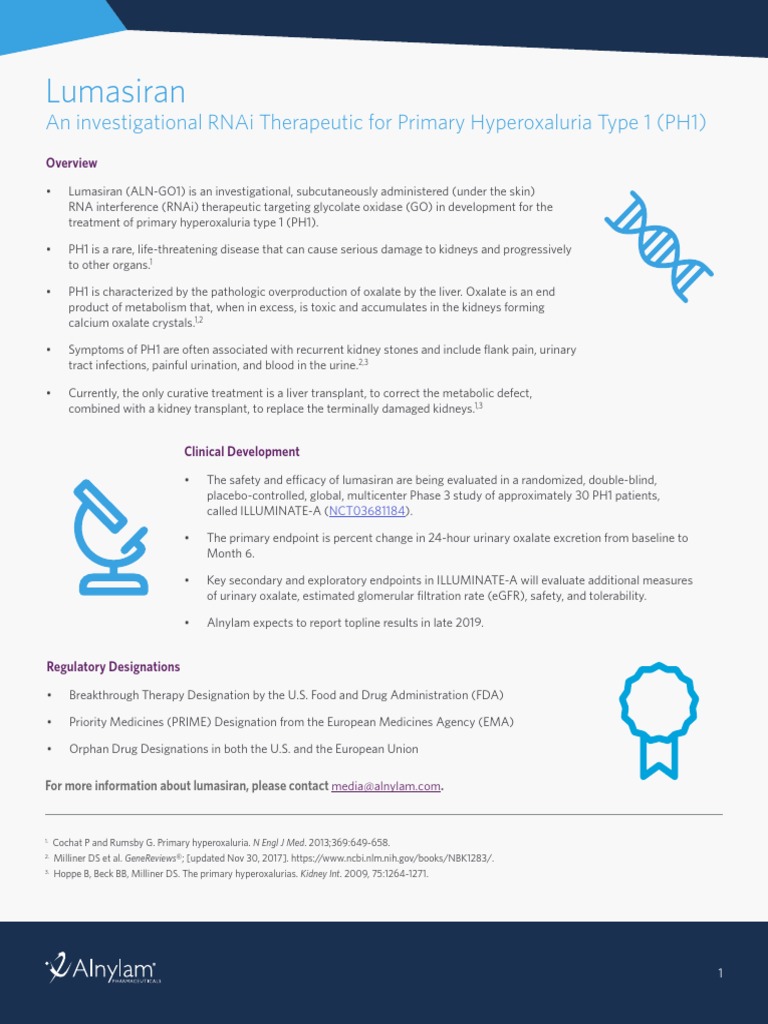 Lumasiran: An Investigational Rnai Therapeutic For Primary ...