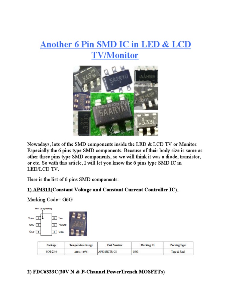 Another 6 Pin SMD IC in LED | PDF