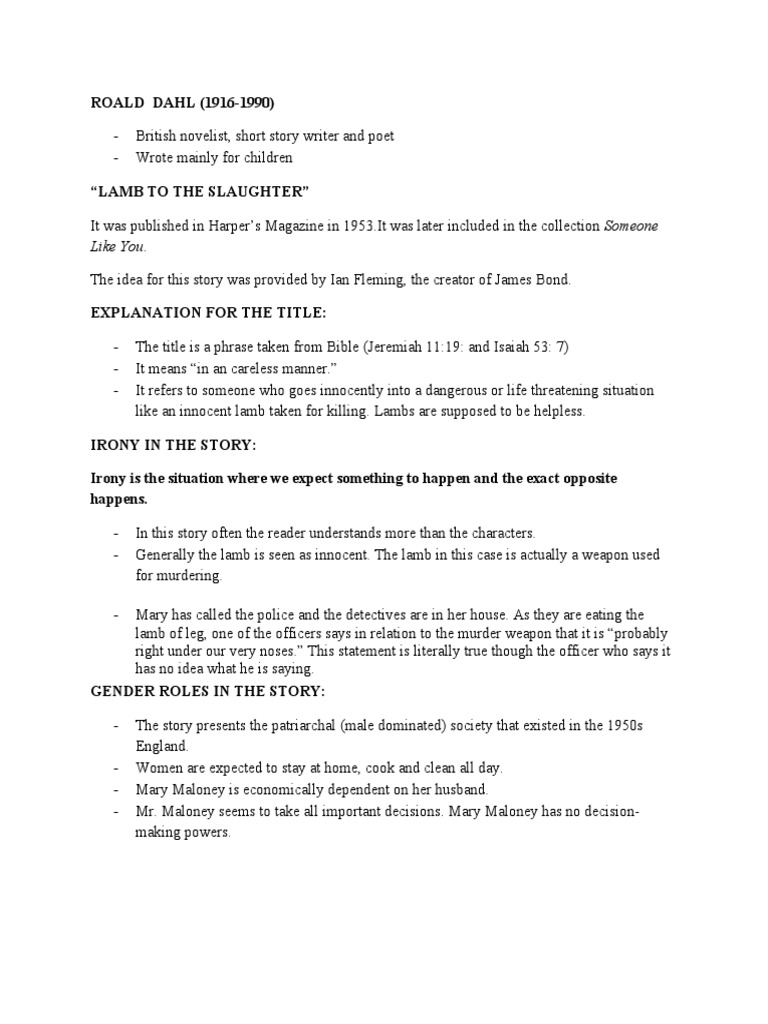 Lamb To The Slaughter | PDF