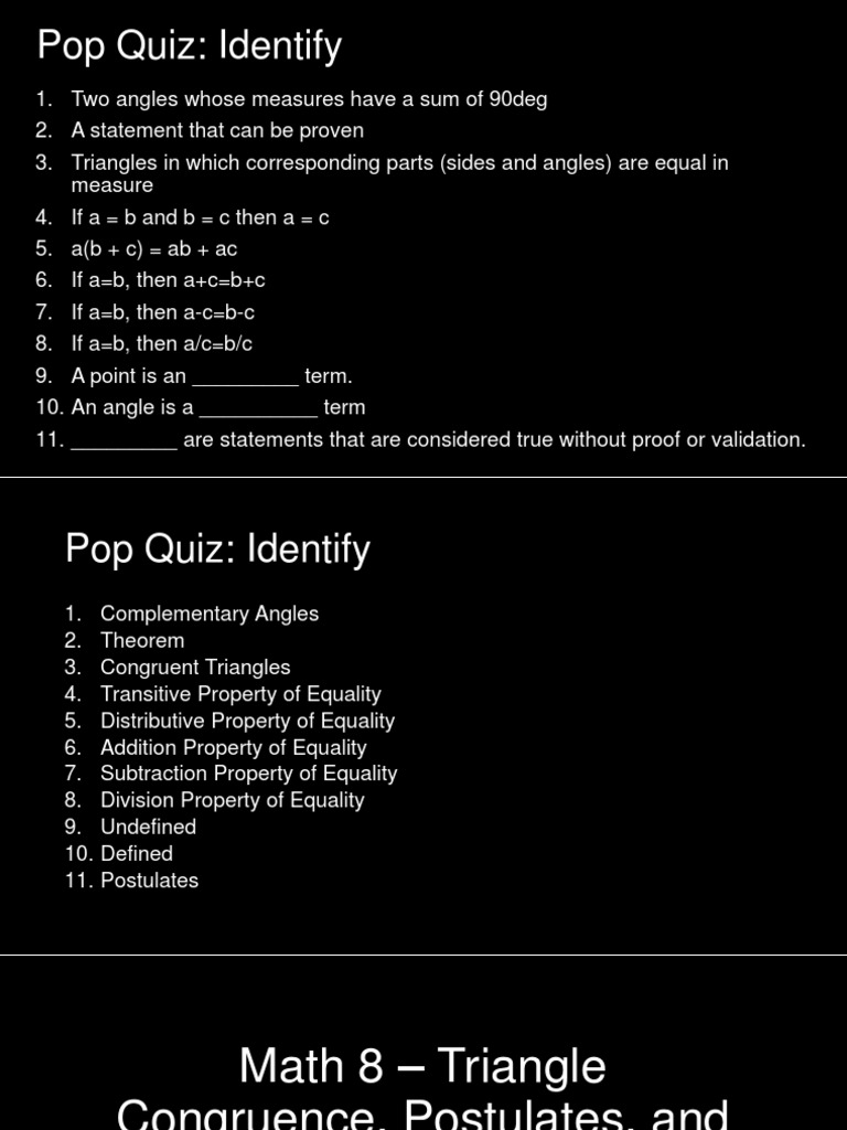 Pop Quiz: Identify | PDF | Numbers | Classical Geometry